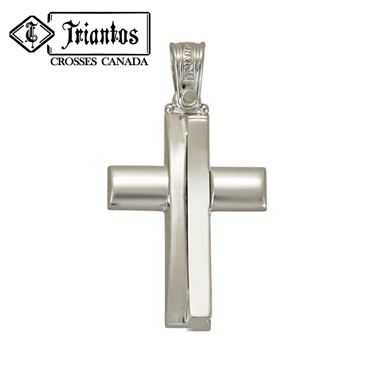 Modern 14K White Gold Triantos Cross Abstract Levels – Triantos Crosses ...